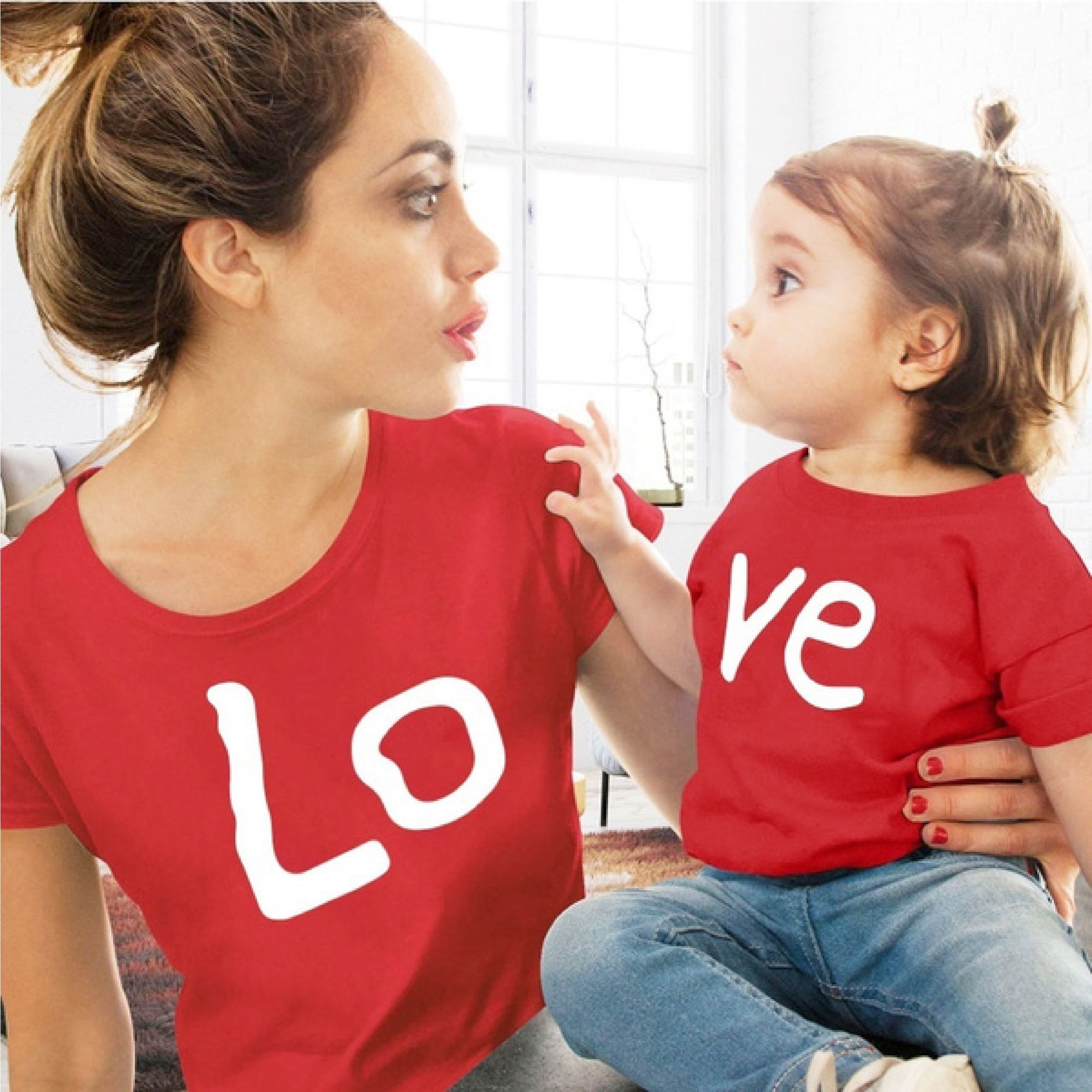 Mummy & Child Matching LOVE T-Shirts | Mother Child Twinning – Print My ...