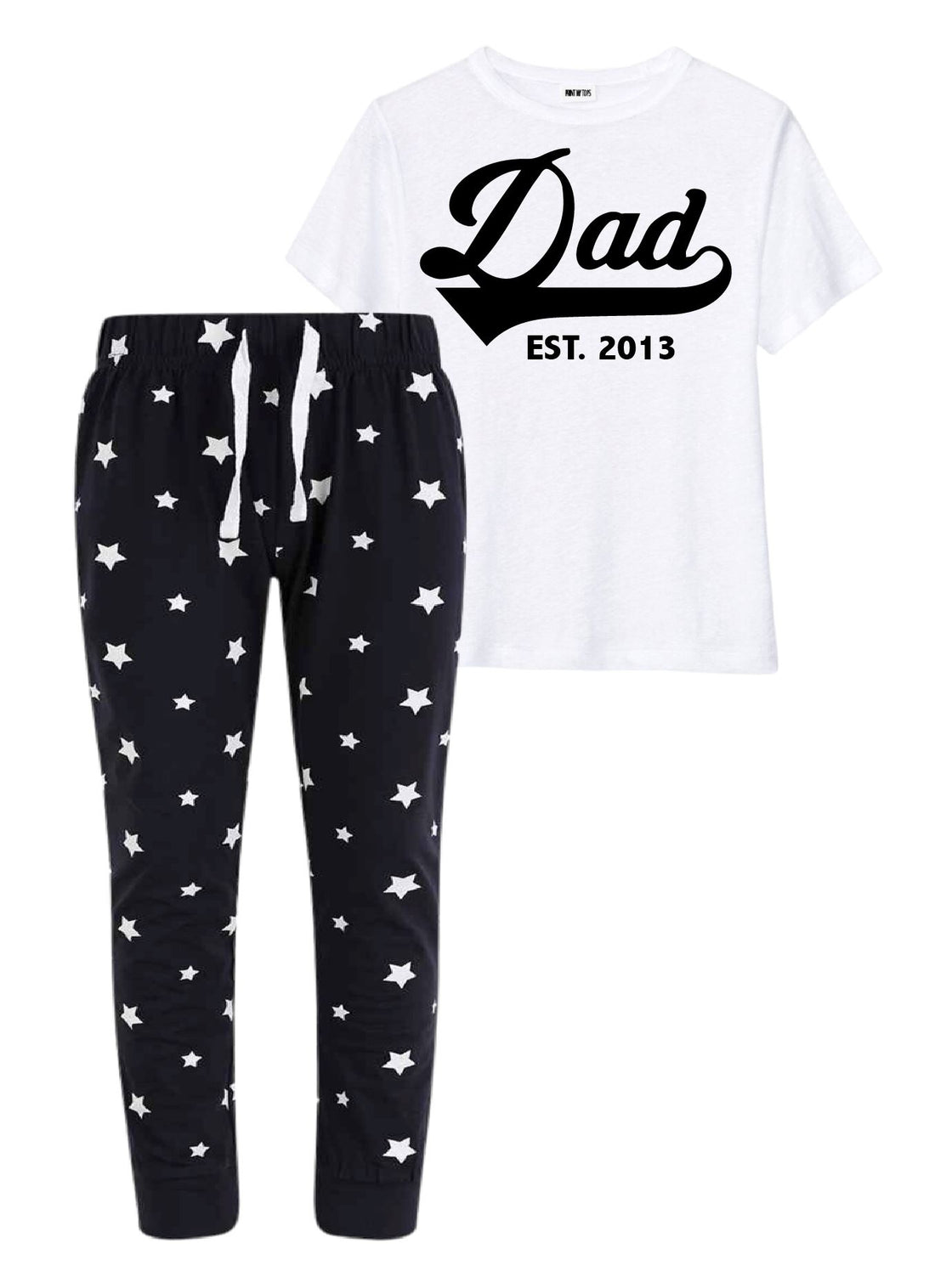 Dad Est Fathers Day Gift for Dad Personalised Pyjamas Loungewear Set ...