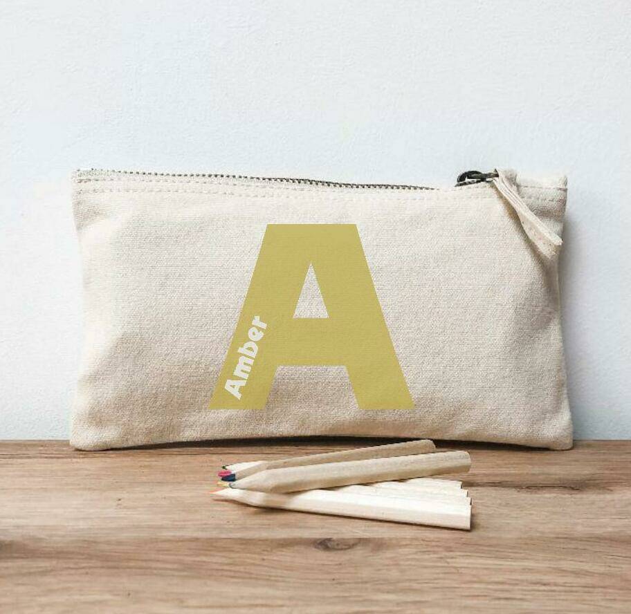 Personalised Pencil Case With Initial and Name | Print My Tops